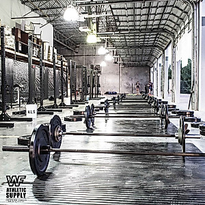 WF Athletic Supply 2 inch Olympic Size Black Premium Bumper Plate with Steel Insert, Great for Strength Training, Weightlifting & Crossfit Competition, Size Options Available