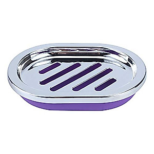 Zerone Bathroom Accessories Sets,6 Piece Bath Toilet Brush Accessories Set Luxury Bath Accessory Gift, Soap Bar Holder,Trash Can,Toilet Brush Set (Purple 6)