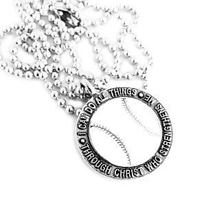FORGIVEN JEWELRY Baseball Necklace I Can Do All Things Through Christ