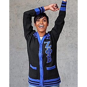 Zeta Phi Beta M7 Button Down Sweater [XL] Black