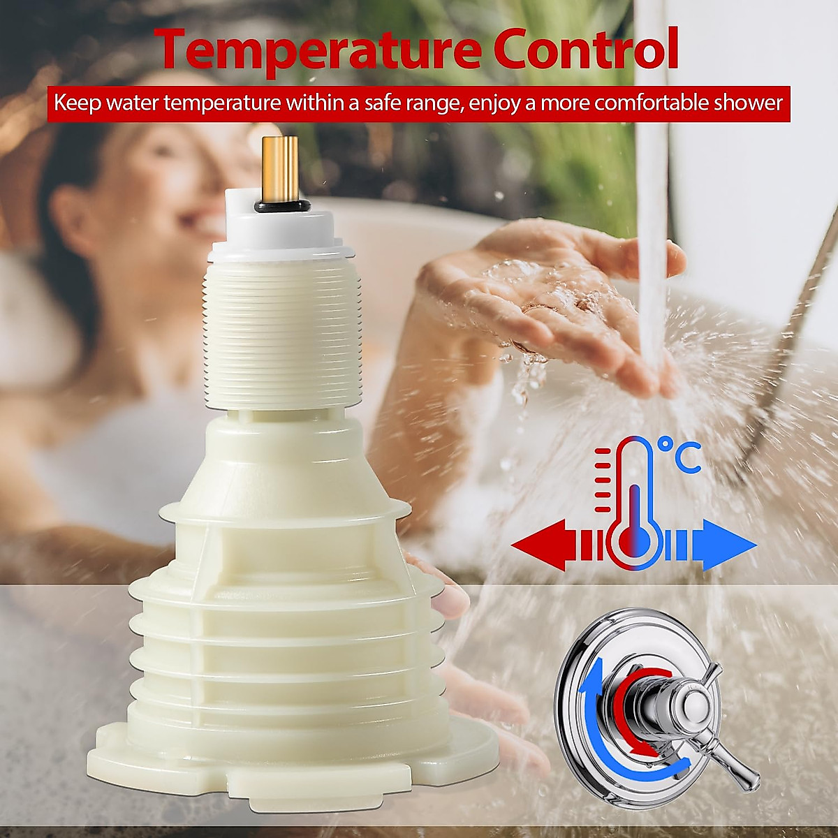 RP26755 Cartridge Top Assembly Sleeve Assembly for Delta Two-Handle Pressure Balance Shower Faucet 2300 Series for Temperature Control