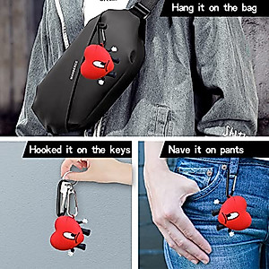 Bad& Bunny Merch,Case for AirPods 1&2, un Verano sin ti Cartoon Cute Design Soft Protective Cover with Keychain Compatible with AirPods 1st and 2nd for Women and Man (Red Heart)