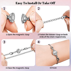 Beinhome 22Pcs Magnetic Jewelry Clasps and Necklace Extenders Gold Silver, Multiple Sizes and Styles Chain Extenders Magnetic Clasps