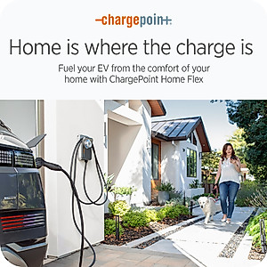ChargePoint Home Flex Electric Vehicle (EV) Charger, 16 to 50 Amp, 240V, Level 2 WiFi Enabled EVSE, UL Listed, ENERGY STAR, NEMA 14-50 Plug or Hardwired, Indoor / Outdoor, 23-foot cable , Black
