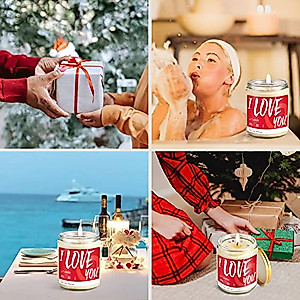 Love You Scented Candle Gifts for Women, Girlfriend, Wife, Vanilla, Sugar, and Buttercream Aromatherapy Soy Wax Candle for Home, Valentine's Day Gifts, Birthday Candle - 40 Hour Burn Time 9oz