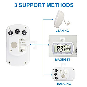 Waterproof Refrigerator Fridge Thermometer, Digital Freezer Room Thermometer , Max/Min Record Function Large LCD Screen and Magnetic Back for Kitchen, Home, Restaurants (2 Pack)