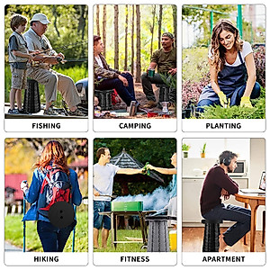 Aihoye Portable Collapsible Telescoping Stool Lightweight with Max Load 400lbs Retractable Folding Stool for Camping Fishing Hiking Travel BBQ(Black)