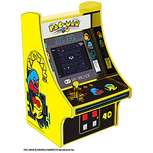 My Arcade Pac-Man 40th Anniversary Micro Player, Fully Playable, 6.75 Inch Collectible, Full Color, Gold Plated, Battery or Micro USB Powered (DGUNL-3290), yellow