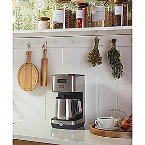 GE Drip Coffee Maker With Timer | 10-Cup Thermal Carafe Pot Keeps Coffee Warm for 2 Hours | Adjustable Brew Strength | Wide Shower Head for Maximum Flavor | Kitchen Essentials | Stainless Steel