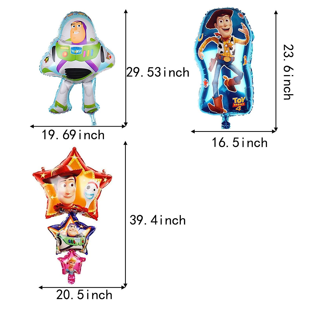 Toy Inspired Story Party Supplies Toy Story 5th Birthday Foil Balloons for Kids 5th Birthday Baby Shower Party Decorations (5th Birthday)