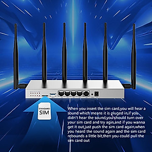 Wiflyer WG3526 4G LTE Router | AC1200Mbps Dual Band CAT4 Wireless Router with Metal Case and Detachable 6×5dBi Antennas| Gigabit Ethernet with TF Card Slot & USB3.0 Port & SIM Card Slot