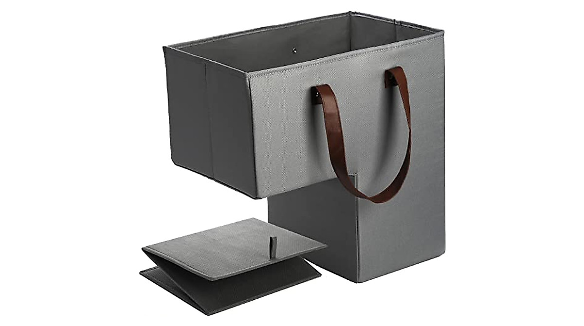 WUWEOT L-Shape Stair Basket - Foldable Staircase Storage Bin