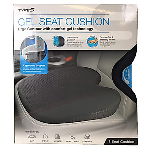 TypeS Deluxe Ergonomic Support Gel and Memory Foam Seat Cushion with Cover