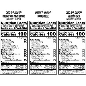 Cheez-It Snap'd Cheese Cracker Chips, Thin Crisps, Lunch Snacks, Variety Pack, 15oz Bag (20 Packs)