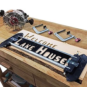 Milescraft 1212 SignPRO Sign Making Kit for Routers- 2.5 in. & 1.5 in. Horizontal Letters (166 templates), 1.5 in. & 2.5 in. Vertical Numbers (80 templates) - 3/8 in. Router Bit Included- Complete Kit