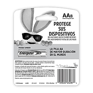 Eveready Energizer Max Alkaline AAA Batteries 8 ea, Silver (E92MP-8)