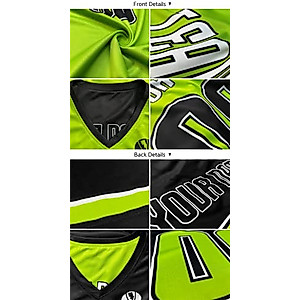 BaiLiLai Custom Basketball Jersey Reversible Printed Name Number Athletic Blank Team Uniform for Men/Youth, Black/Neon Green27, One Size