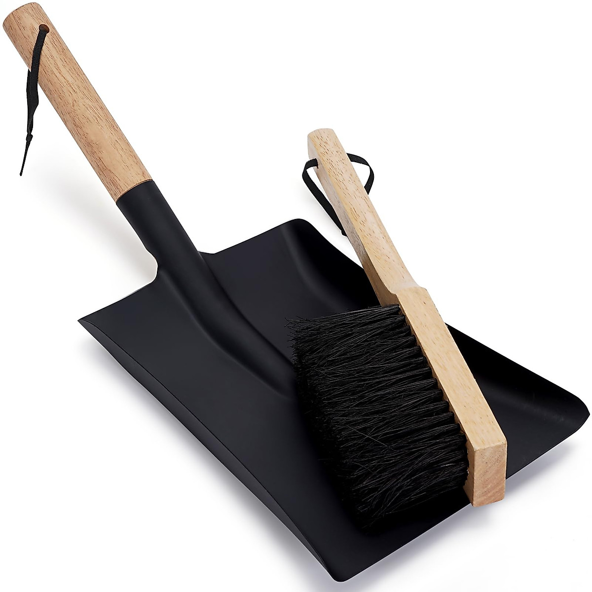 INNO STAGE Ash Shovel and Brush Set -Extra Large Fireplace Tools Set Hearth Indoor Outdoor Modern Firepit Coal Shovel and Brush Kit Cleaning Tool Rust Resistant