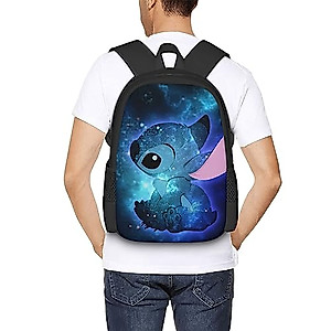 Stitch Cartoon Anime Backpack For Large Capacity Portable Anime Laptop Bag Cute Lightweight Outdoor Travel Laptop Backpack
