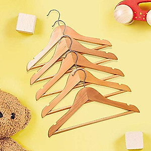 HOUSE DAY Wooden Baby Hangers for Closet 20 Pack, Kids Wooden Hangers Baby Clothes Hangers, 360° Swivel Hook Heavy Duty Toddler Hangers Baby Coat Hangers for Suits, Pants and Jackets, Natural