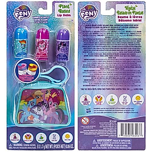 My Little Pony – Townley Girl Plant Based 3 Pcs Flavoured Swirl Lip Balm & Micro Keychain Bag Makeup Cosmetic Set for Kids and Girls, Ages 3+ Perfect for Parties, Sleepovers & Makeovers