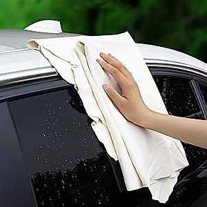 VIVOTE Chamois Cloth for Car Natural Chamois Leather Car Chamois Drying Towel,60 cm X 80 cm 5.8 Square FT