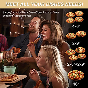 ABORON Pizza Oven Outdoor,16" Multi-Fuel Rotatable Pizza Ovens,Portable Wood Fired and Gas Pizza Oven,Stainless Steel 3-Layer Oven,Pizza Maker with Built-in Thermometer,Pizza Cutter & Carry Bag