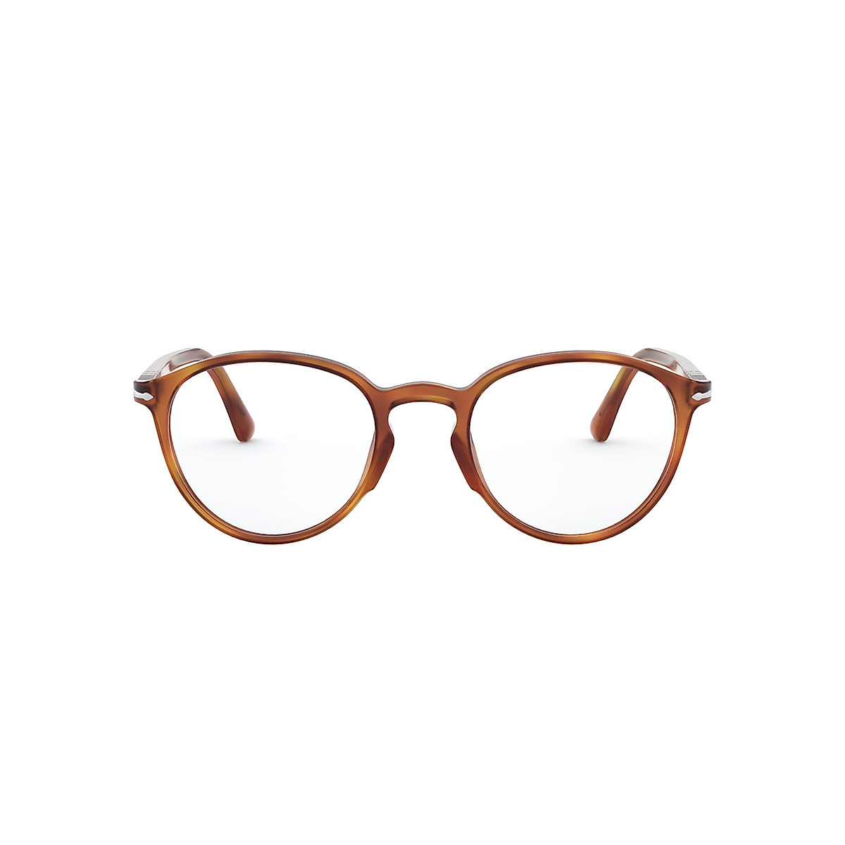 Persol PO3218V Round Prescription Eyewear Frames, Terra Di Siena/Demo Lens, 51 mm