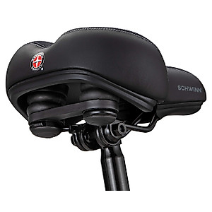 Schwinn Comfort Bike Seat for Men and Women, Commute Gateway Gel, Replacement Saddle Fits All Adult Bikes with Standard Seatpost, With Pressure Relief Channel, Black