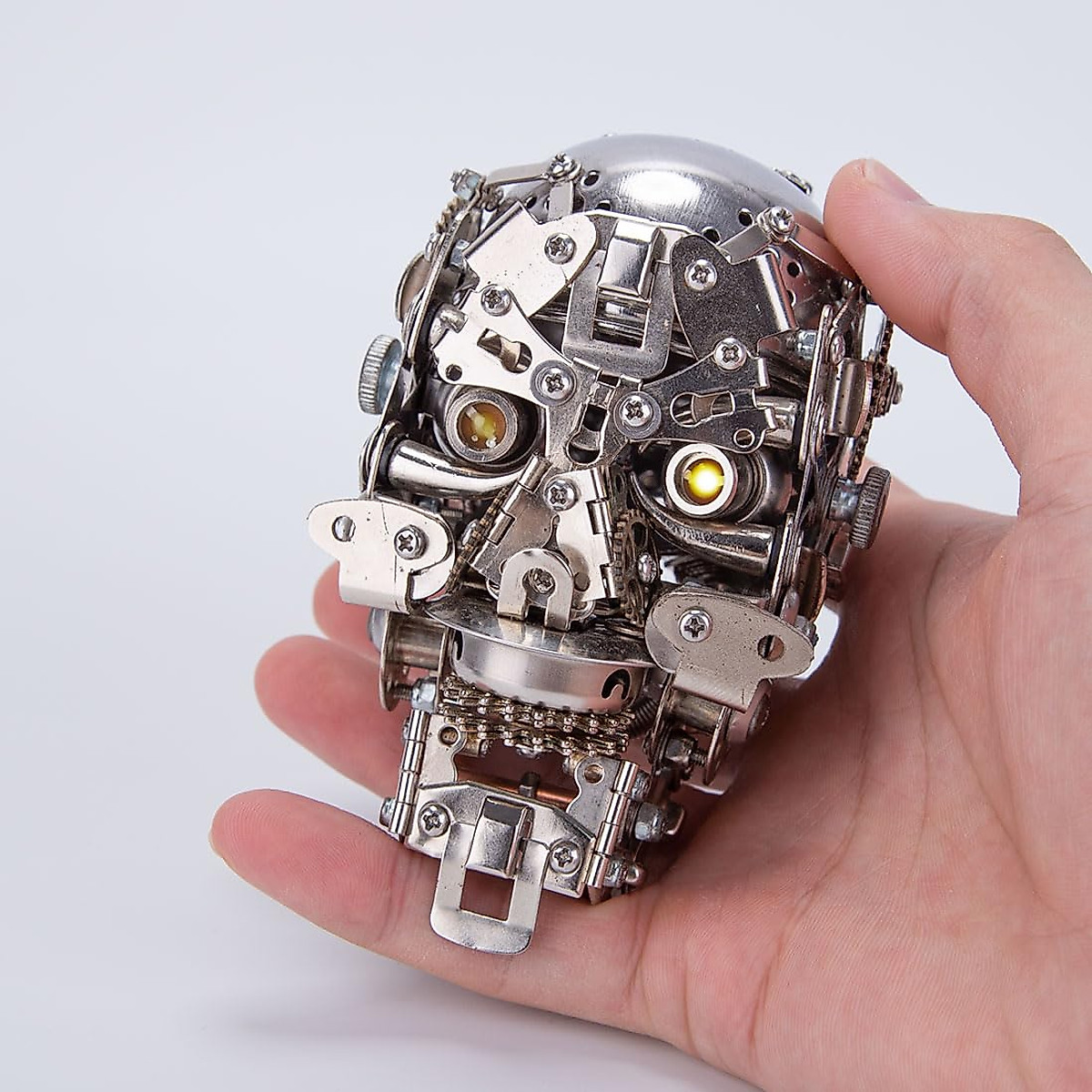 3D Steampunk Skeleton Metal Puzzle, Trendy Skeleton Model Mechanical Movable DIY Assembly Kit with Tool, 3D Puzzles Ornaments Gift for Adults Kids- 4 Hours (200+PCS)