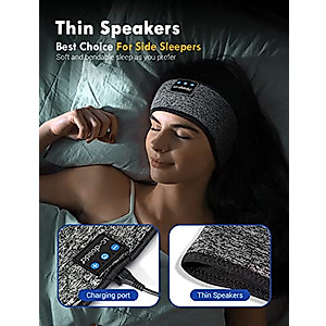 LC-dolida Sleep Headphones Bluetooth Headband, Cozy Band Wireless Sports Headband Headphones with Thin HD Stereo Speakers Perfect for Sleeping, Sport, Yoga, Travel Cool Gadgets for Women Man
