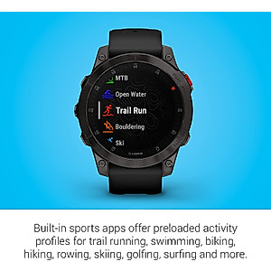 Lumintrail Garmin Epix Gen 2, Premium Active Smartwatch, Health and Wellness Features, Touchscreen AMOLED Screen, Smart Watch for Men & Women, Black Titanium, with a Wall Plug