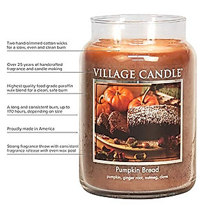 Village Candle Lemon Pound Cake 16 oz Glass Jar Scented Candle, Medium