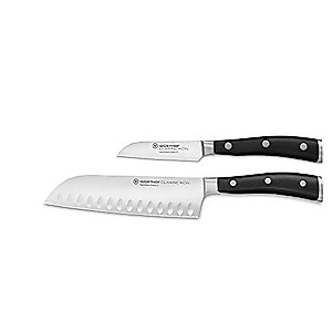 Wüsthof Classic IKON 2-Piece Asian Chef's Knife Set, Black
