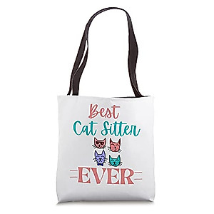 Funny Best Cat Sitter Ever Kitten Pet Sitting Thank You Tote Bag