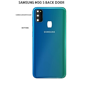 PS FORTUNET Replacement Back Battery Door Cover Panel with Camera Lens Logo and Buttons for Samsung Galaxy M30s M-M307F/DS - Sapphire Blue