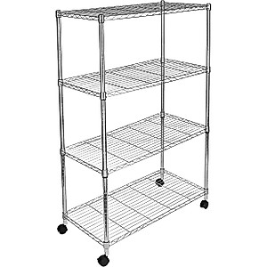 4-Tier Heavy Duty Storage Shelving Unit 1000Lb Capacity,Chrome,35.43" D x 17.72"W x 61.02" H inch