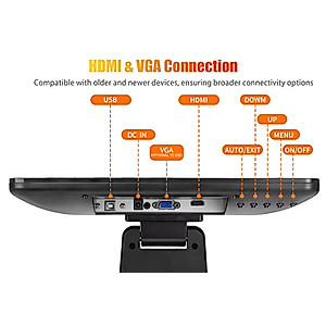 Angel POS 17-Inch Capacitive LED Backlit Multi-Touch Monitor, True Flat Seamless Design Touchscreen, VGA