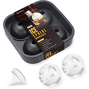 Housewares Solutions Froz Ice Ball Maker – Novelty Food-Grade Silicone Ice Mold Tray With 4 X 4.5cm Ball Capacity