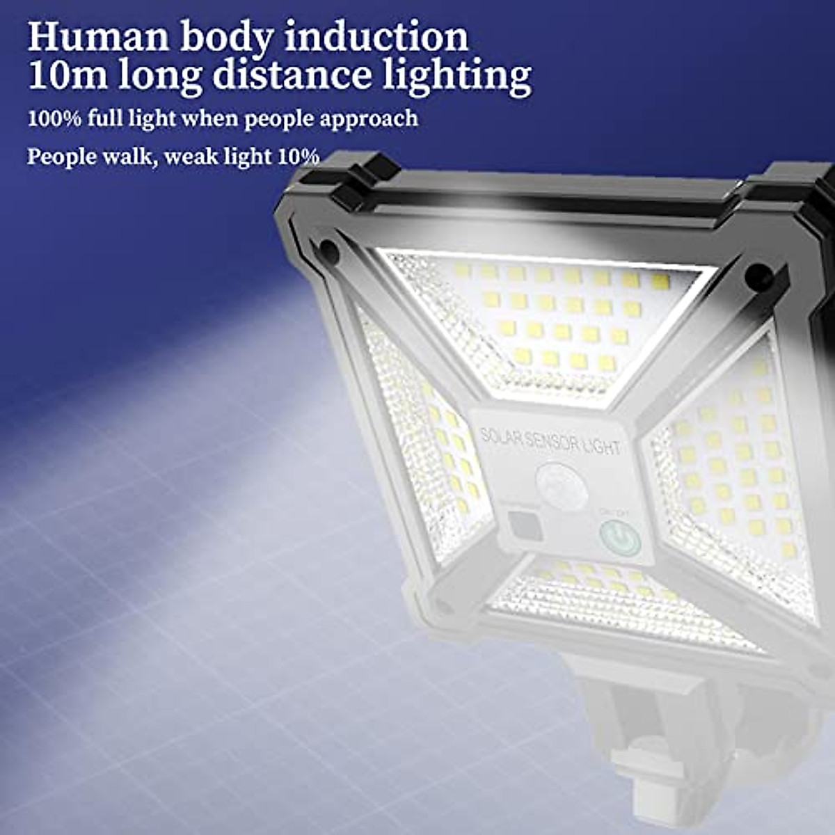 Xinsrenus Solar Outdoor Lights, Motion Sensor Solar Powered Lights IPX65 Waterproof, 3 Modes, with Remote Control, Wall Security Lights for Fence Yard Garden Patio… (LED)