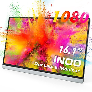 INOO 15.8in Portable Monitor with Smart Cover & 16.1in Portable Monitor with Kickstand