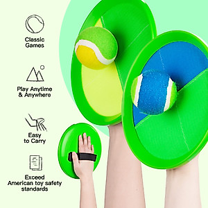 Paokoo Toss and Catch Ball Games for Kids-Paddles Ball Catch Lawn Game-Upgraded Version Outdoor Sports Toys for Kids/Family, Boys and Girls Gifts