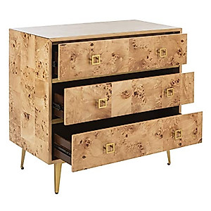 Safavieh Home Katia Modern Natural and Gold 3-drawer Chest