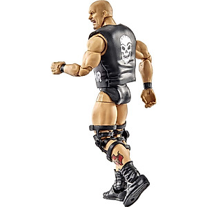 Mattel WWE “Stone Cold” Steve Austin Wrestlemania Action Figure with Entrance Gear & Vince McMahon Build-A-Figure Pieces, 6-in Posable Collectible Gift for WWE Fans Ages 8 Years Old & Up