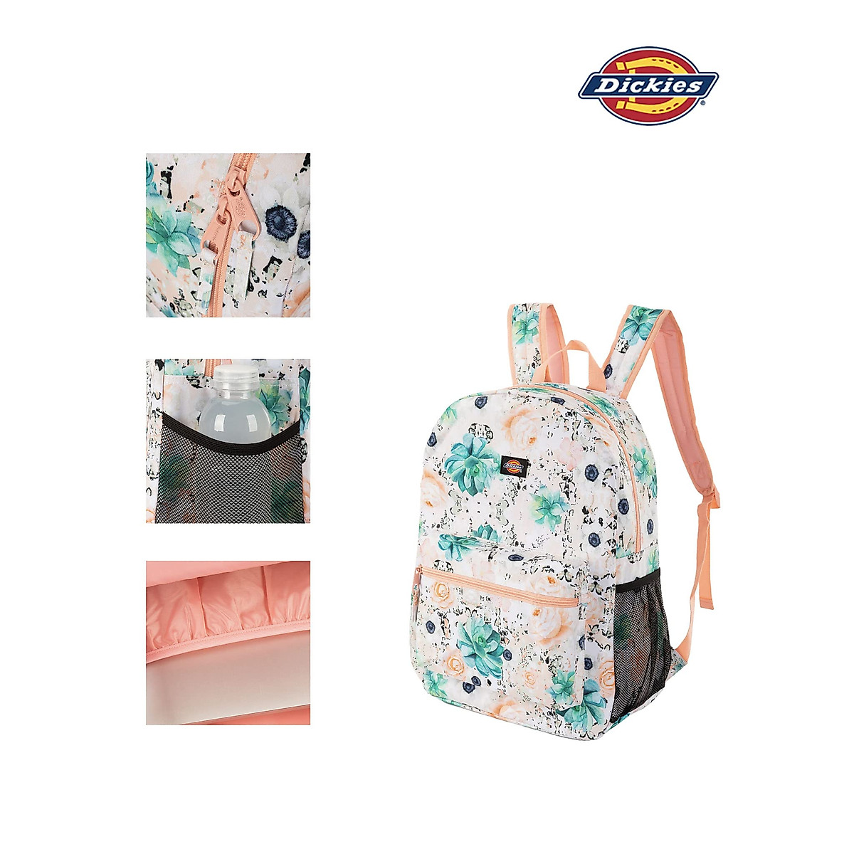 Dickies Backpack Classic Logo Water Resistant Casual Daypack for Travel Fits 15.6 Inch Notebook (Cactus Rose)