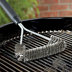 Weber 3-Sided Grill Brush, 12 Inch, Black