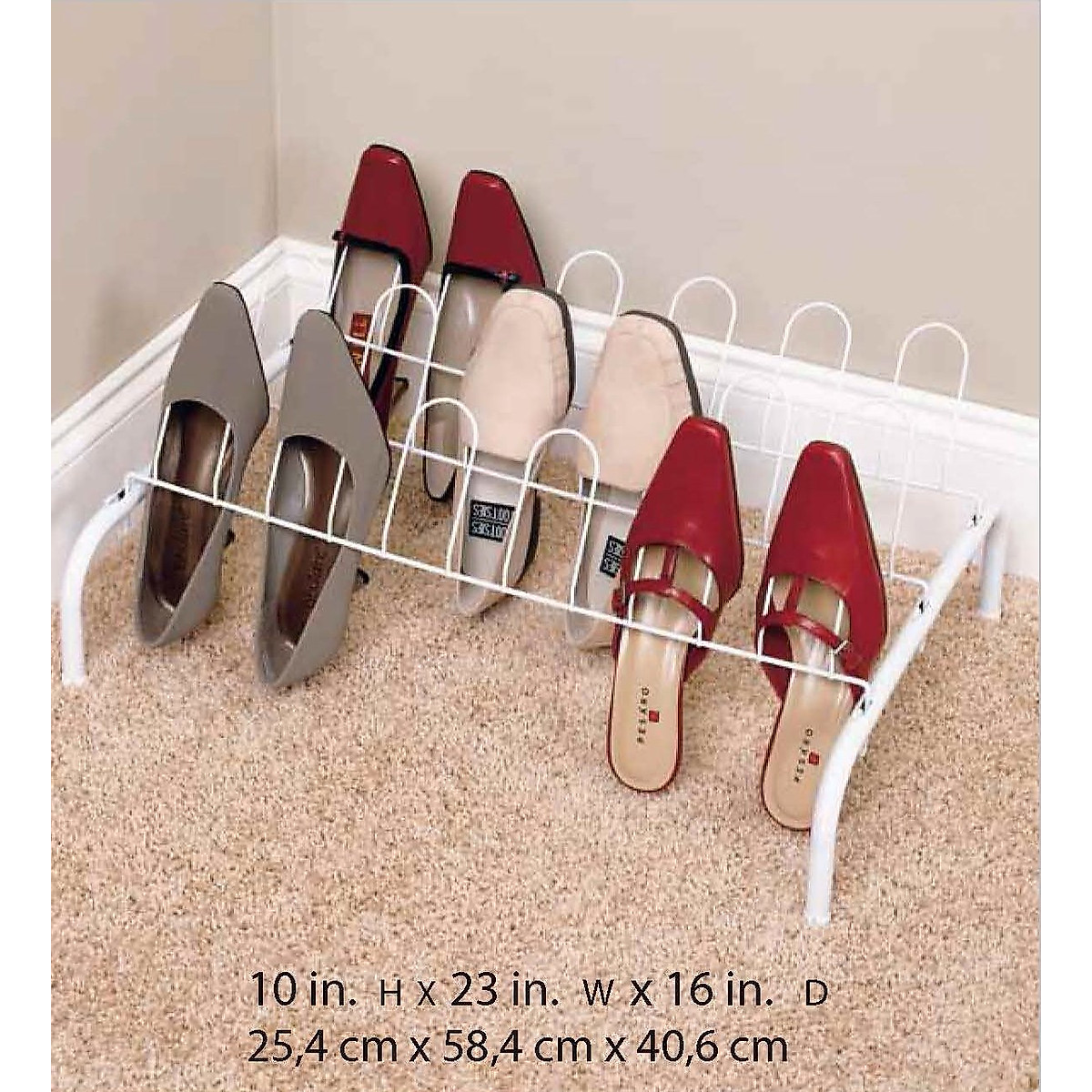 ClosetMaid 1039 9-Pair Freestanding Shoe Rack, White