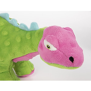 goDog Dinos Spike Squeaky Plush Dog Toy, Chew Guard Technology - Green, Small