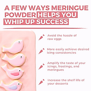 Meringue Powder (1 lb) For Royal Icing, Meringue Cookies, & Meringue for Pies - Perfect for Cookie Decorating - Create Incredible Royal Icing or Frosting for Sugar Cookies - Complete Mix - Non-GMO