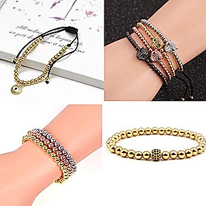 200 Pcs Mix White K Beads Smooth Little Round Spacer Beads Brass Long-Lasting Tarnish Resistant Seamless Loose Beads for DIY Bracelet Jewelry Making (3/4/5/6MM-Silver)